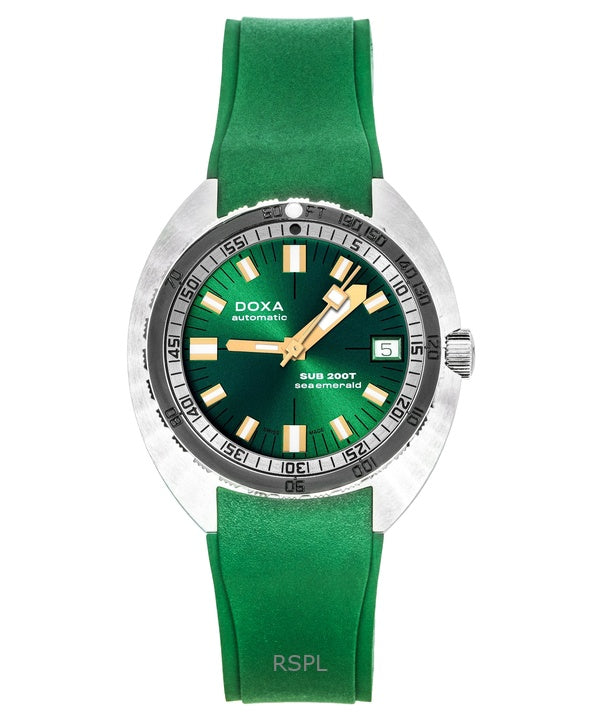 Doxa SUB 200T Sea Emerald Rubber Strap Green Dial Automatic Diver's 80