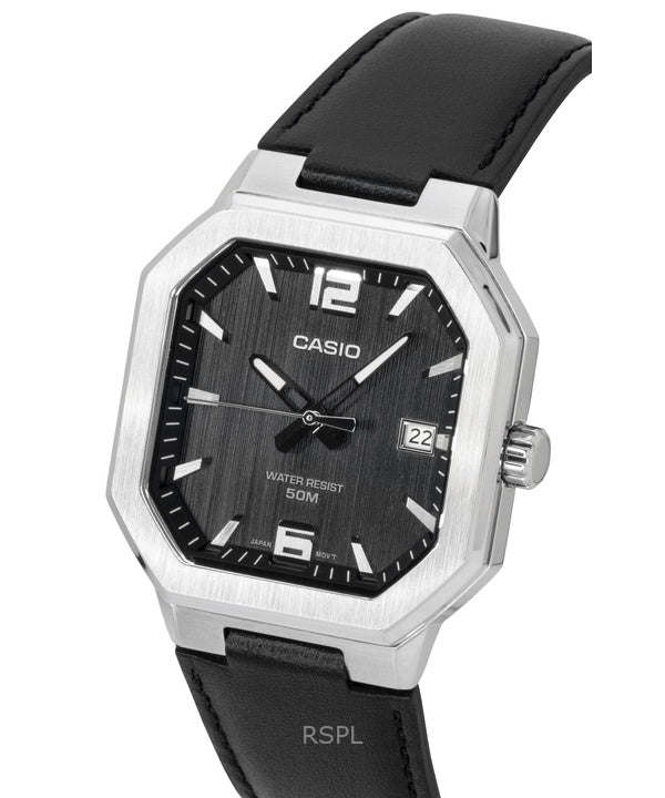 Casio Analog Leather Strap Black Dial Quartz MTP-B195L-1AV Men's Watch