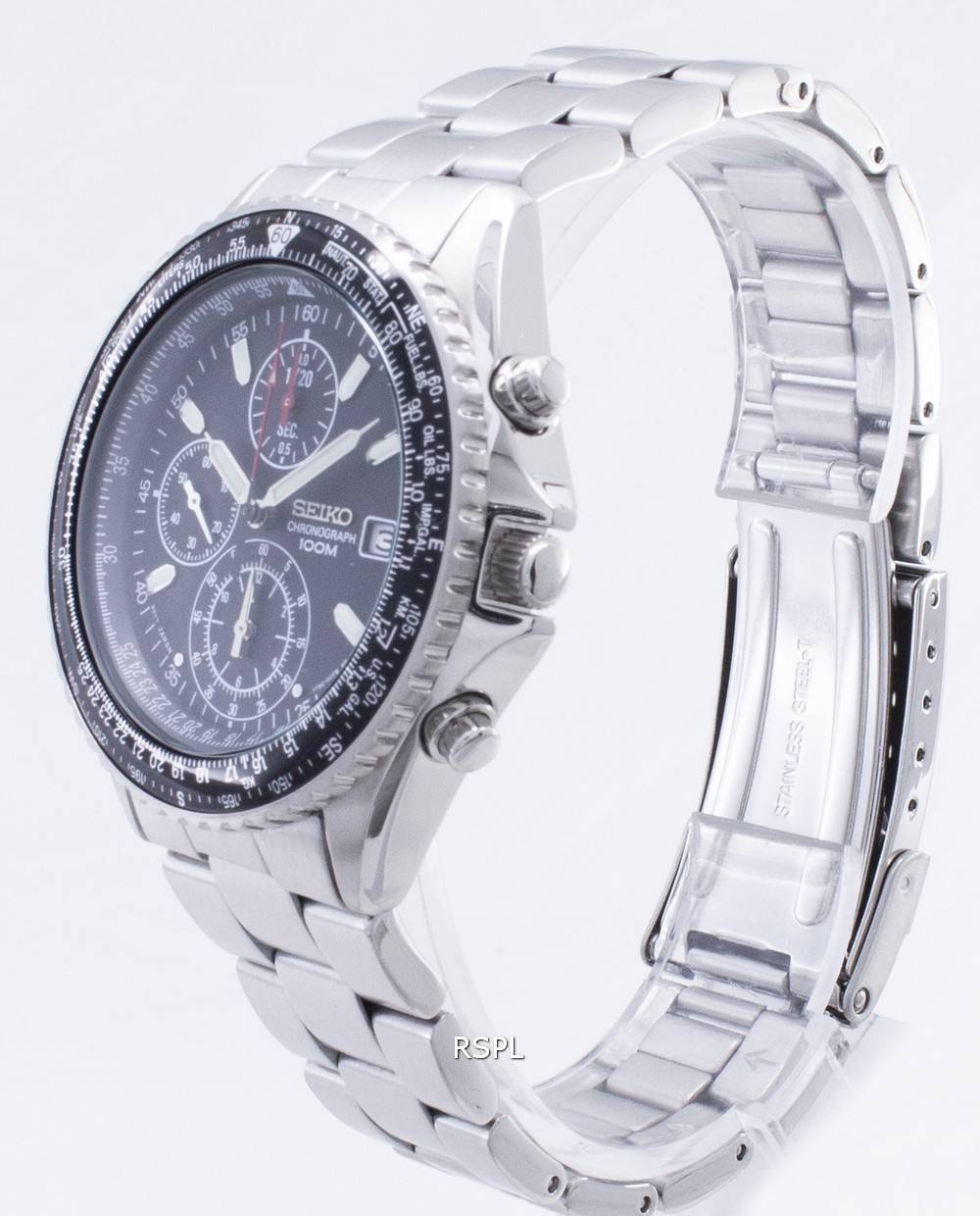 Refurbished Seiko Flightmaster Pilot Slide Rule Chronograph SND253 SND