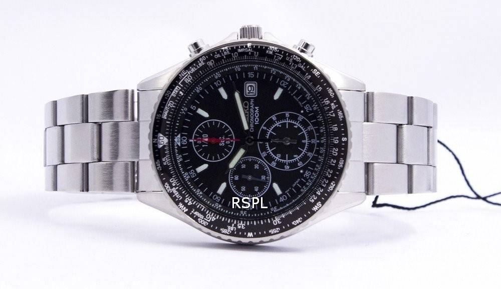 Refurbished Seiko Flightmaster Pilot Slide Rule Chronograph SND253 SND